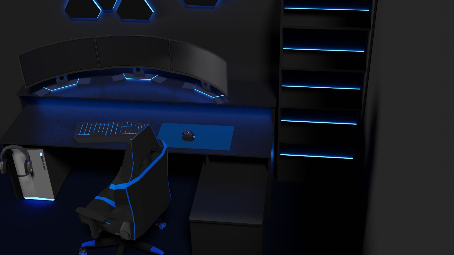 3D Model Lowpoly Gamingsetup - TurboSquid 1732900