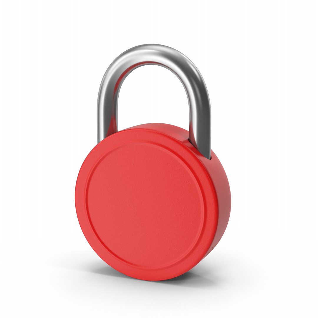 3D Red Combination Round Padlock Model - TurboSquid 2140142