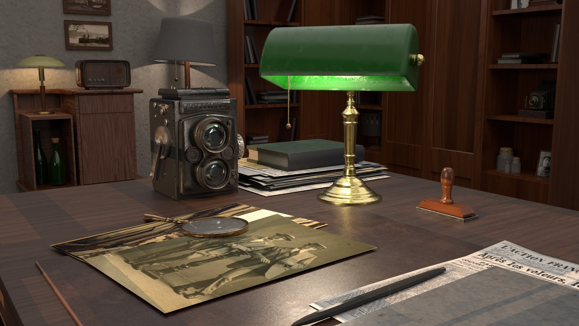 3D Bankers Lamp Model - TurboSquid 1600201