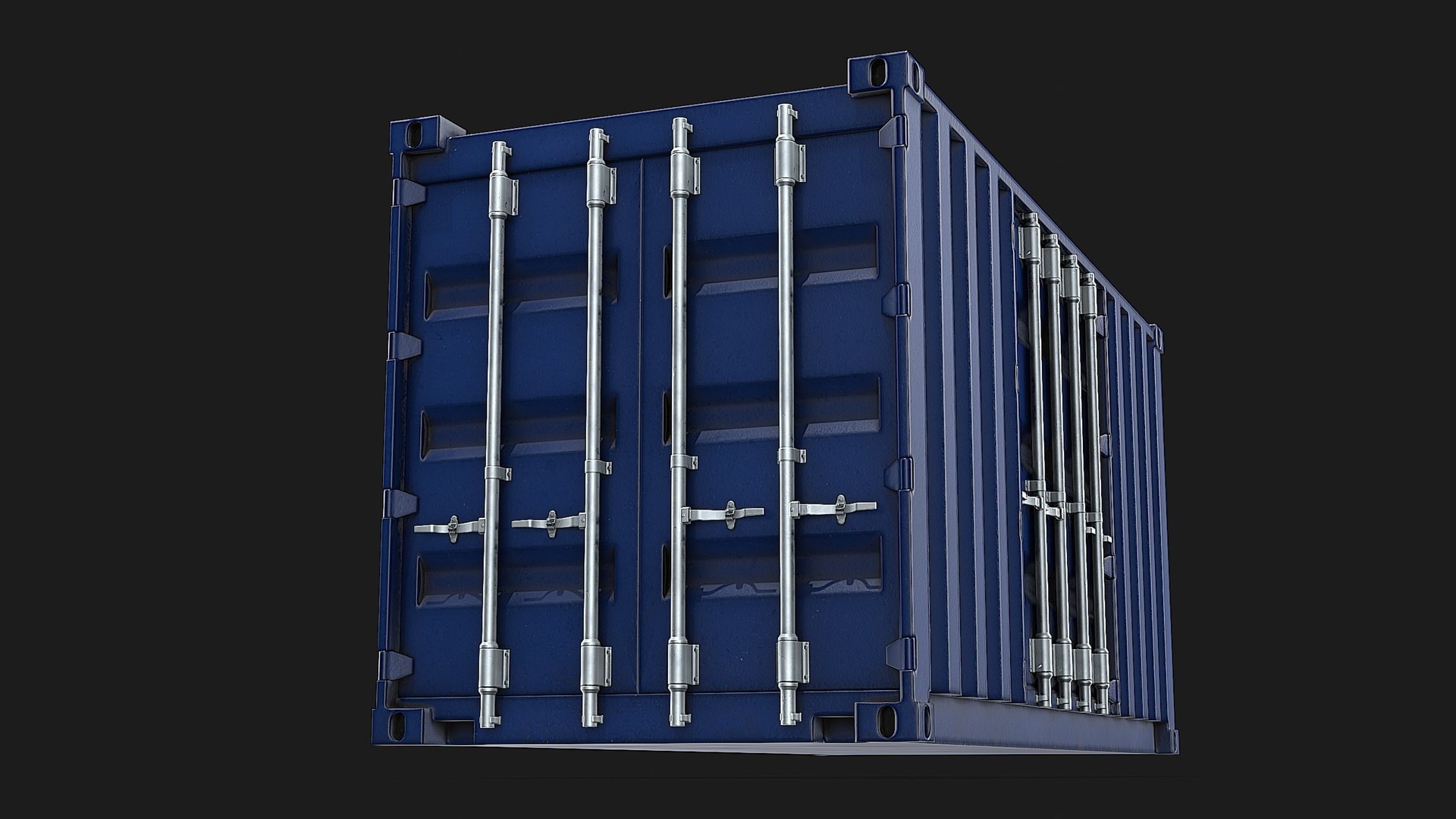 3D 20ft Side Door Container - Blue - TurboSquid 2150918