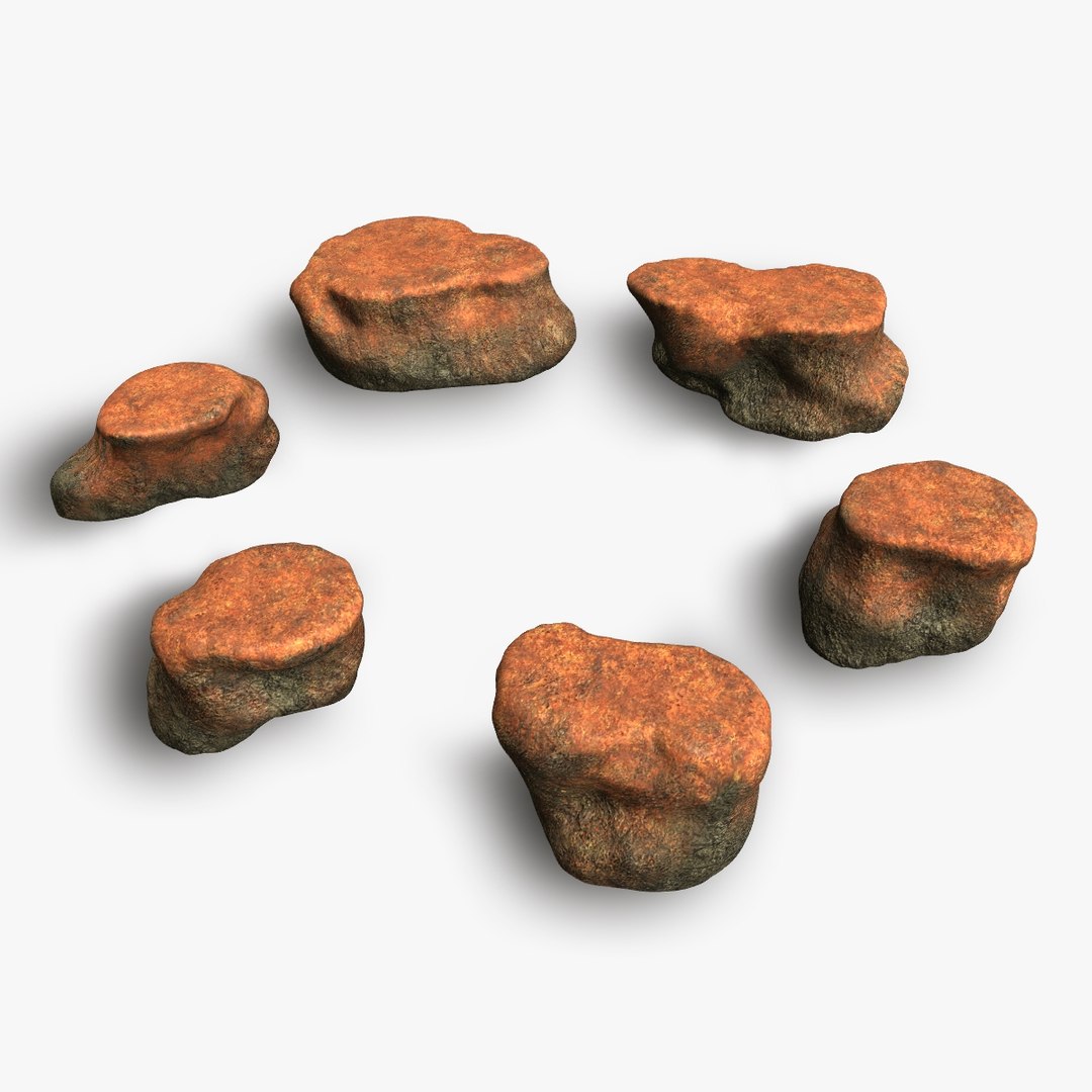 Short Flat Rocks - Red Dust 3D - TurboSquid 1982382