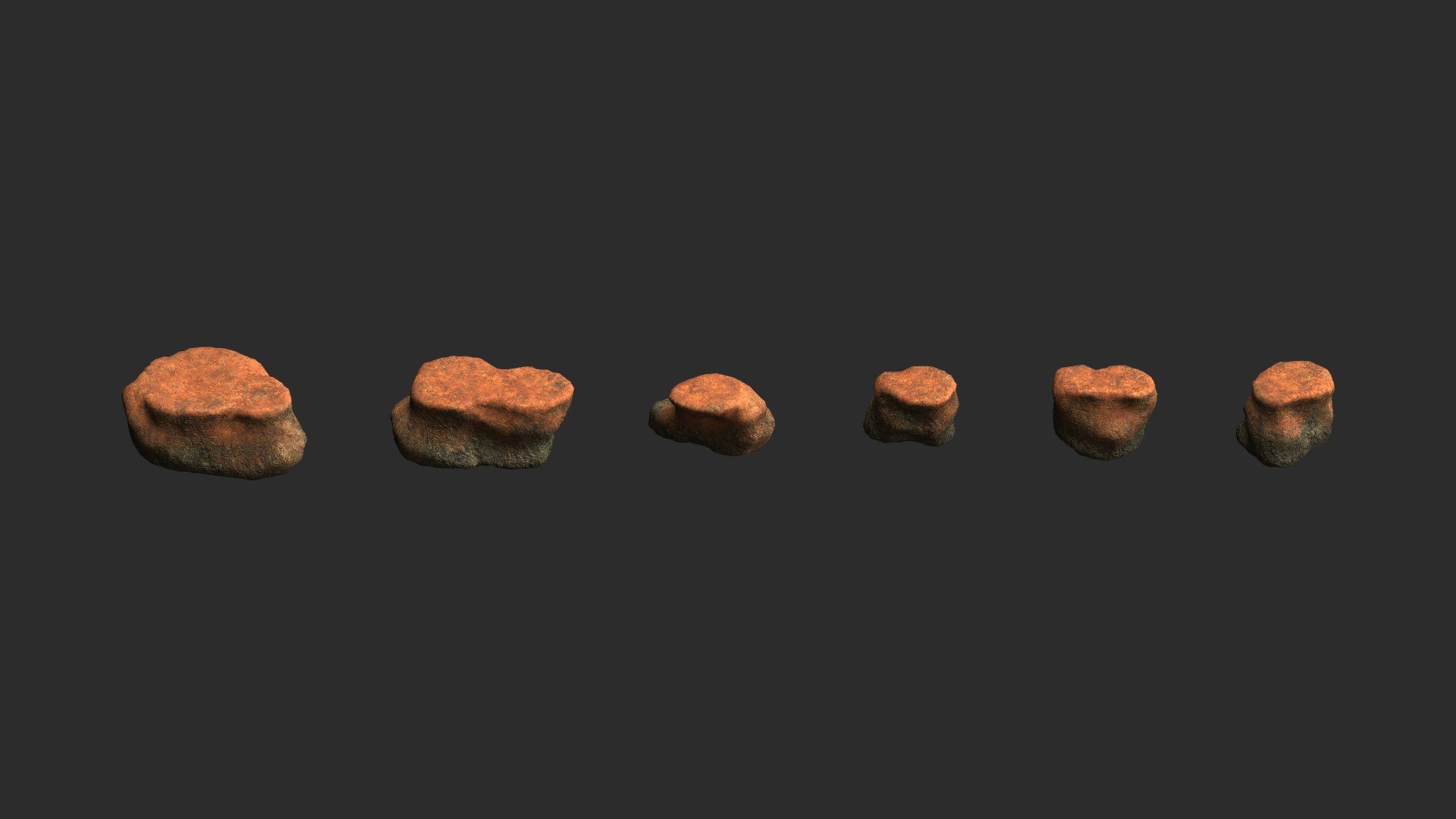 Short Flat Rocks - Red Dust 3D - TurboSquid 1982382