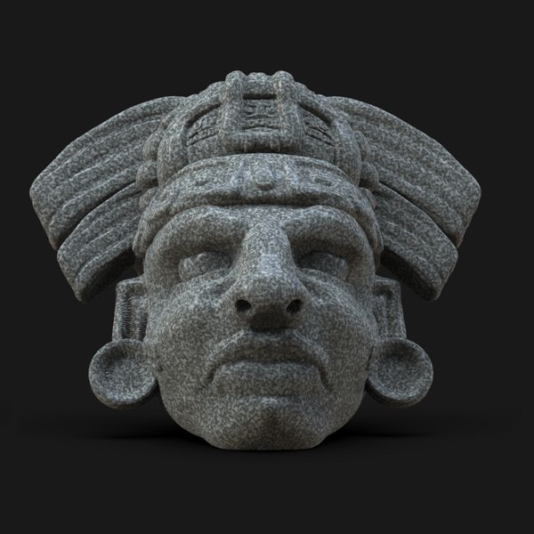 modelo 3d Escultura de cabeza maya - TurboSquid 2306382