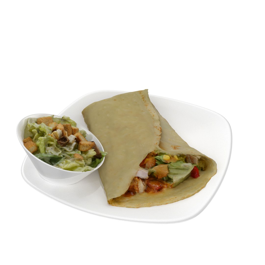Chipotle Chicken Crepe 3D Model - TurboSquid 1655377