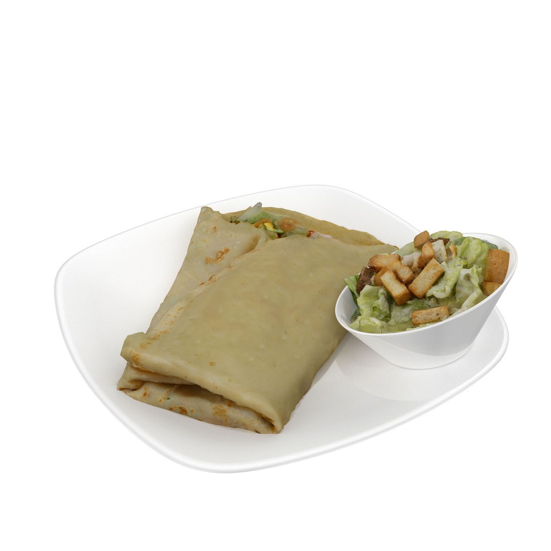 Chipotle Chicken Crepe 3D Model - TurboSquid 1655377