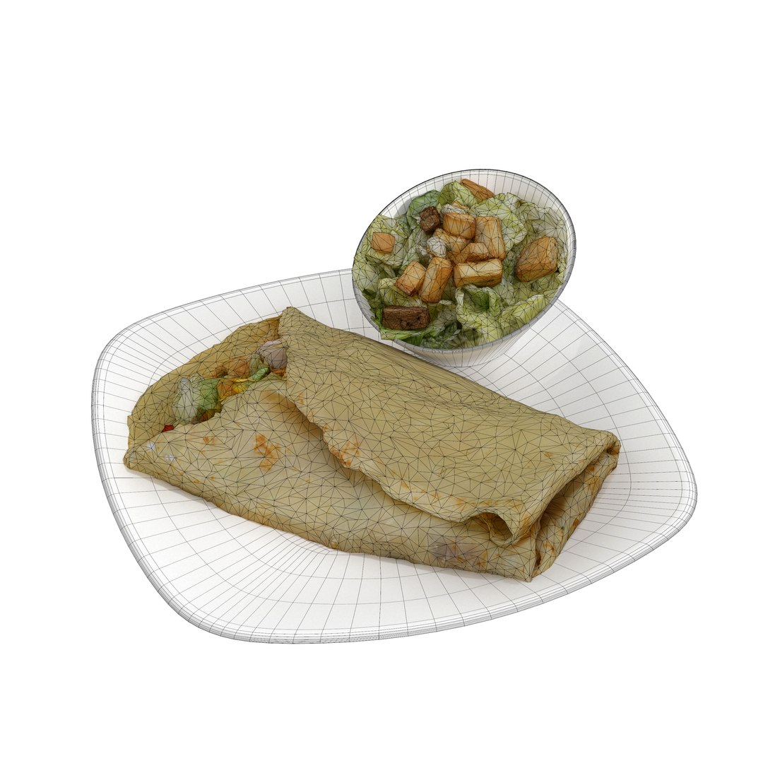 Chipotle Chicken Crepe 3D Model - TurboSquid 1655377