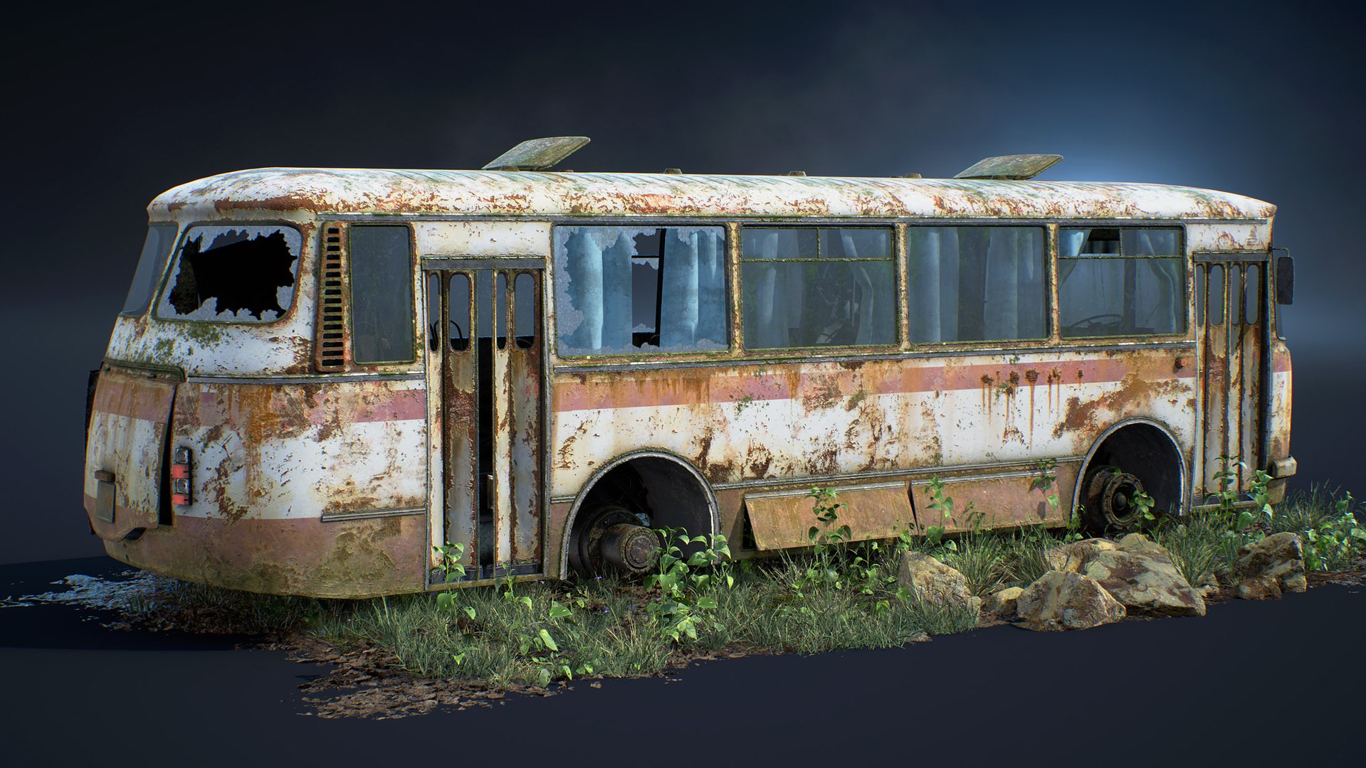 3D Model LAZ-695N Bus Game Ready Set - TurboSquid 2238778