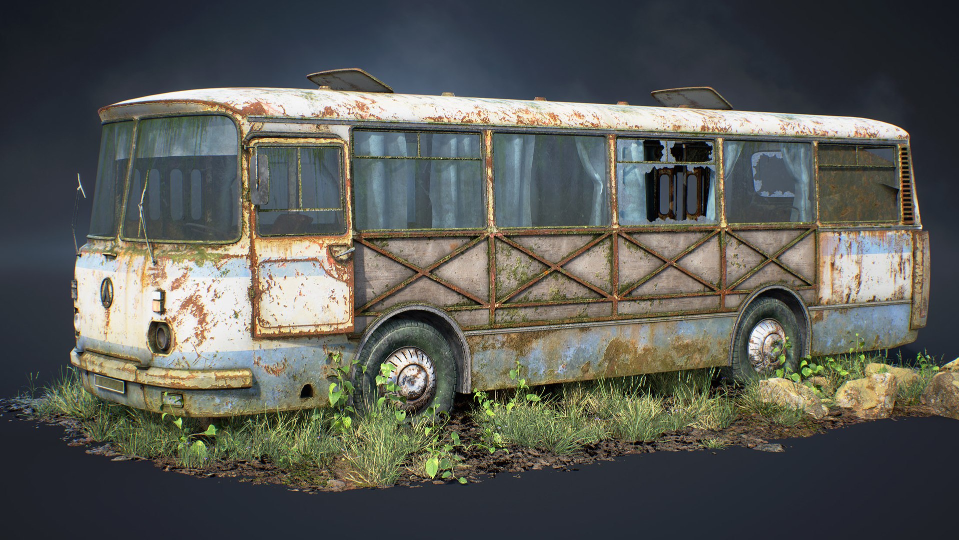 3D Model LAZ-695N Bus Game Ready Set - TurboSquid 2238778