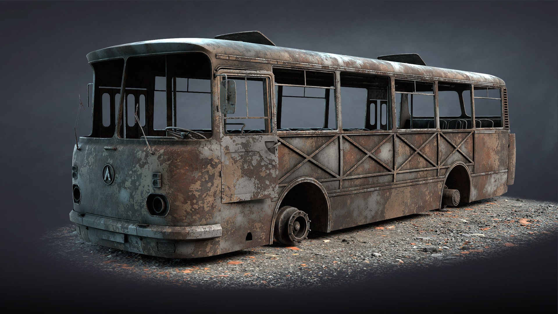 3D Model LAZ-695N Bus Game Ready Set - TurboSquid 2238778