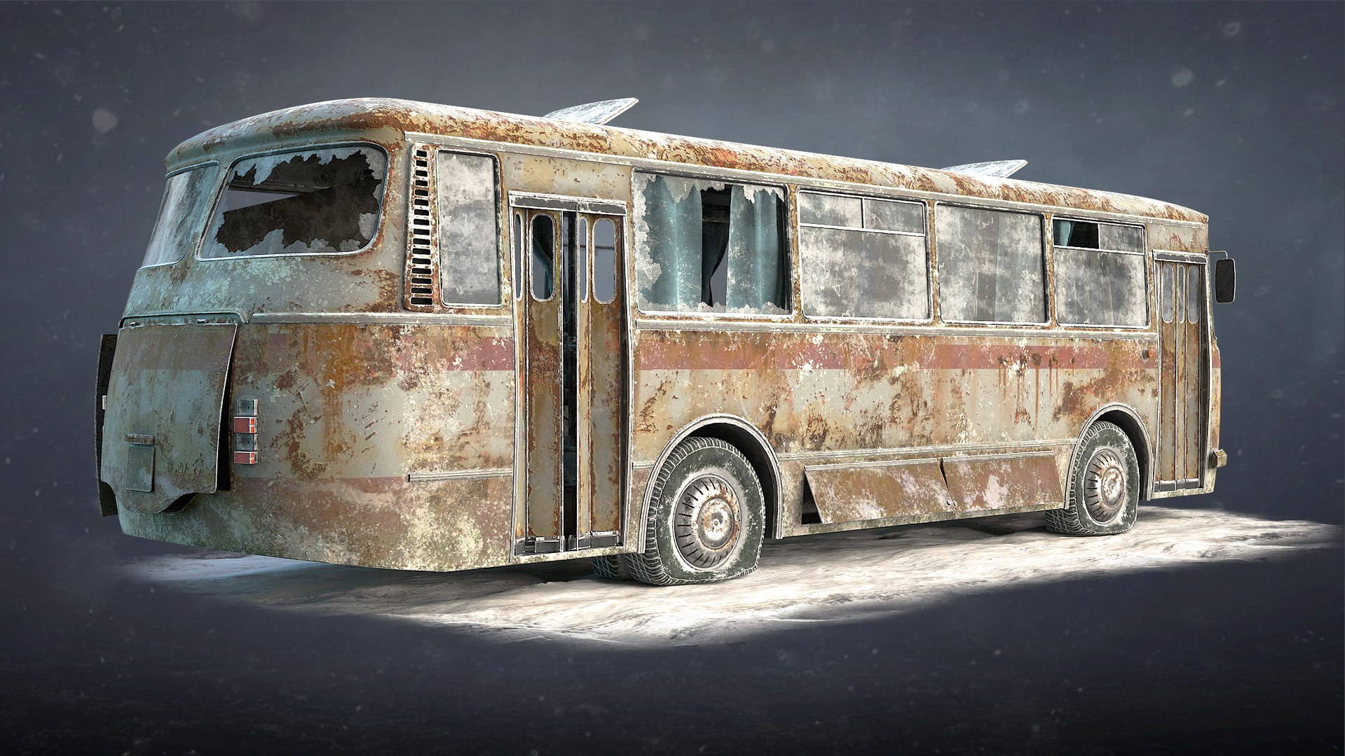 3D Model LAZ-695N Bus Game Ready Set - TurboSquid 2238778