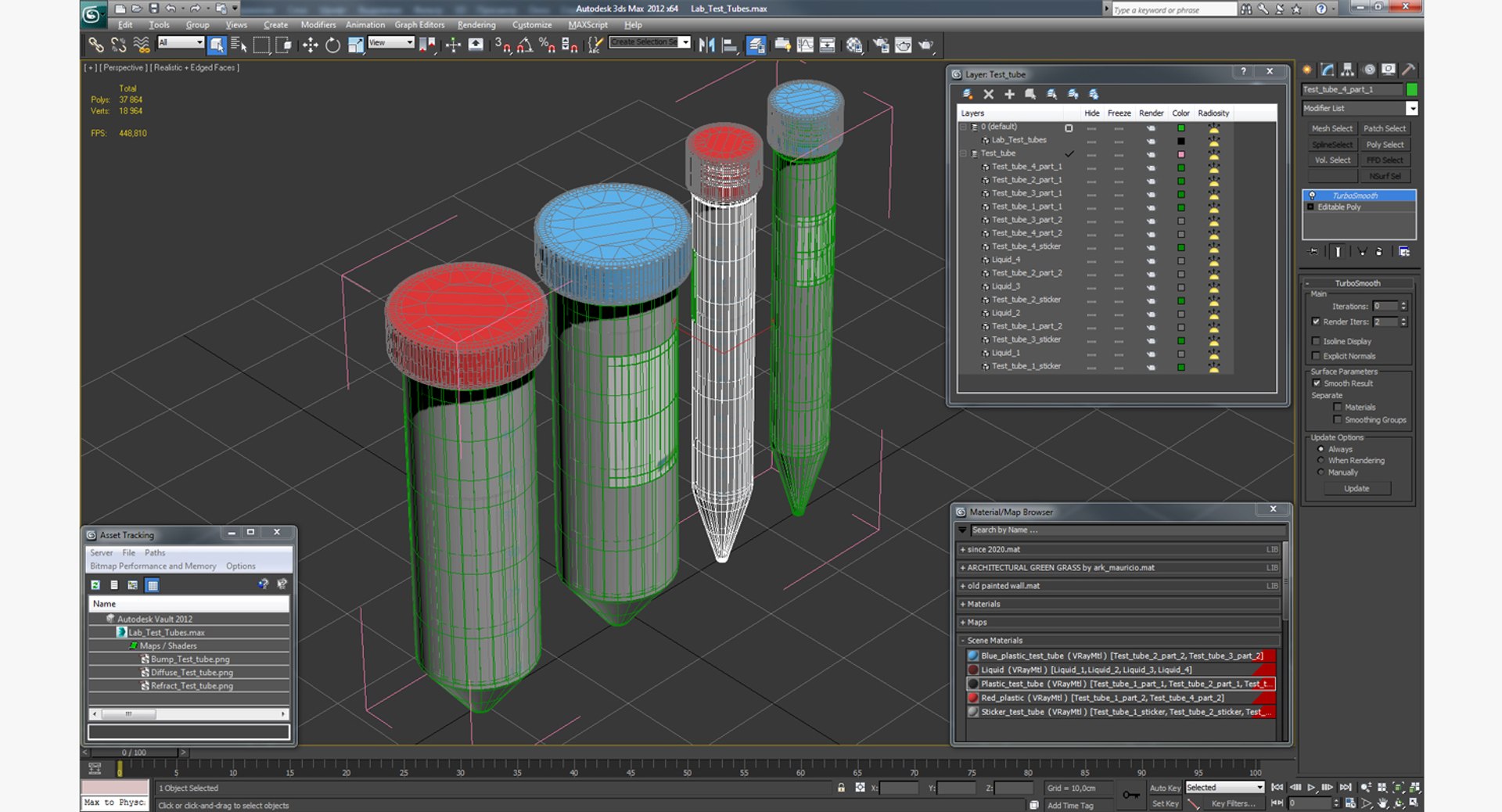 Lab test tubes 3D model - TurboSquid 1283185