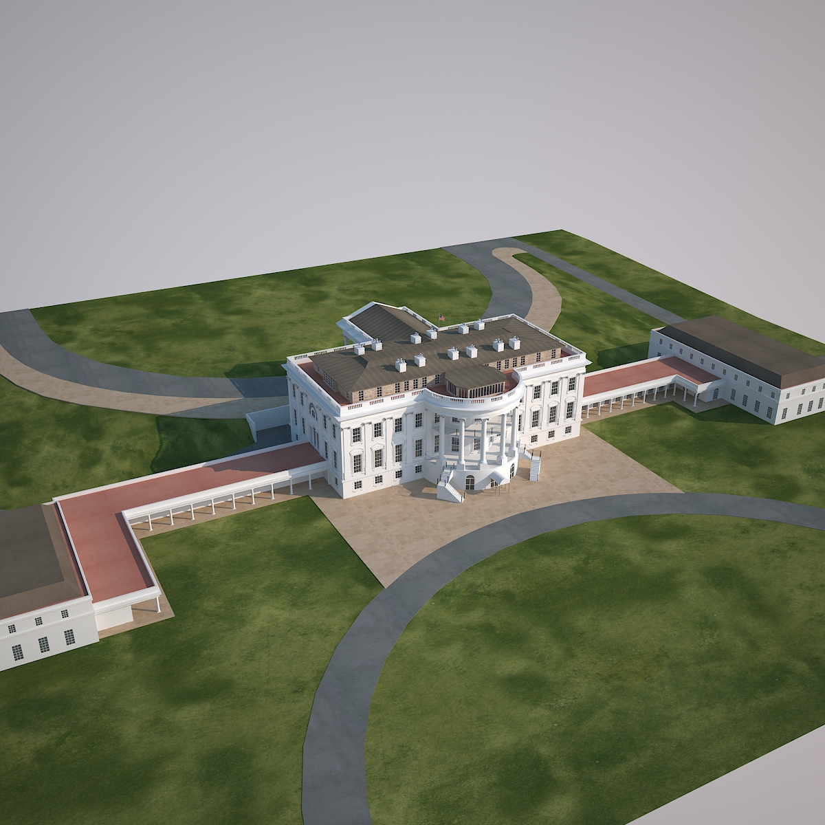 3d model white house u