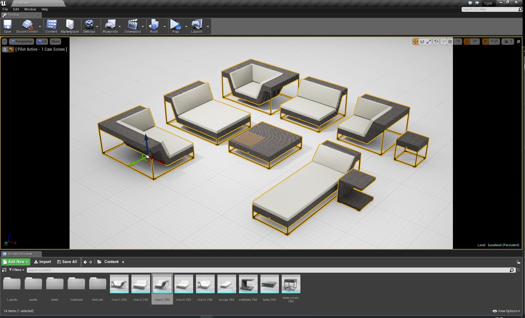 3d Model Of Dedon Zofa Set Ue4