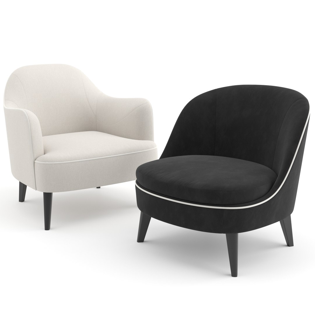 Armchairs dragonfly flexform lysandre 3D model - TurboSquid 1608367