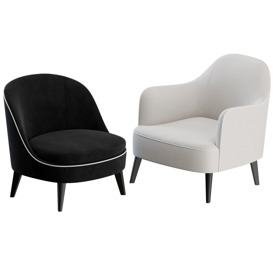 Armchairs dragonfly flexform lysandre 3D model - TurboSquid 1608367