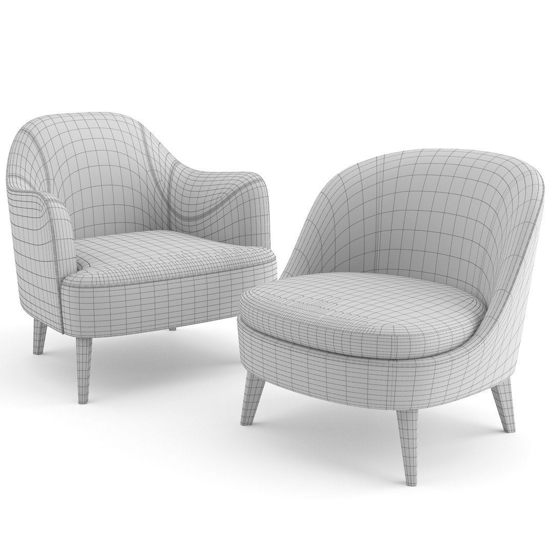 Armchairs dragonfly flexform lysandre 3D model - TurboSquid 1608367
