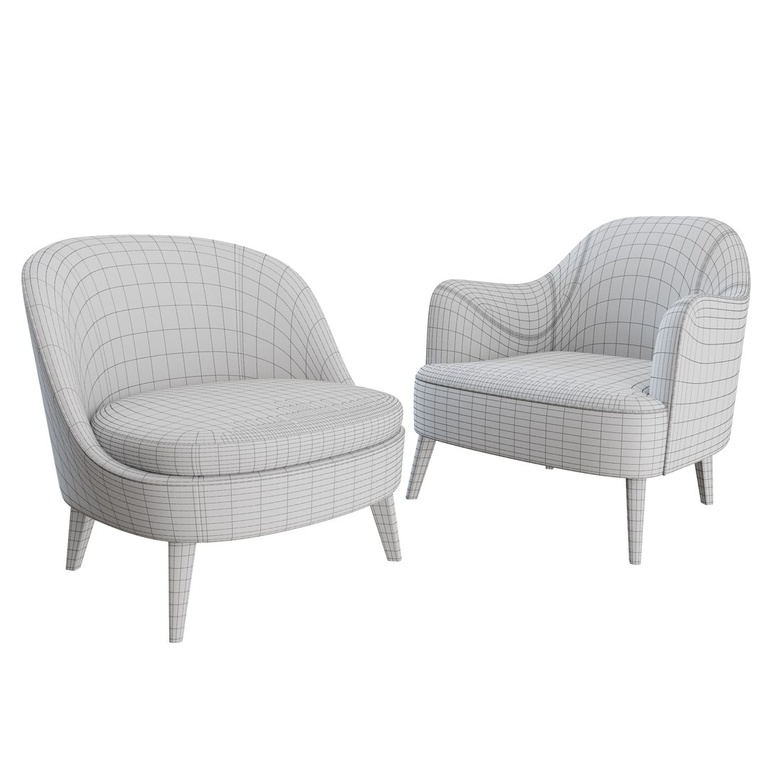 Armchairs dragonfly flexform lysandre 3D model - TurboSquid 1608367