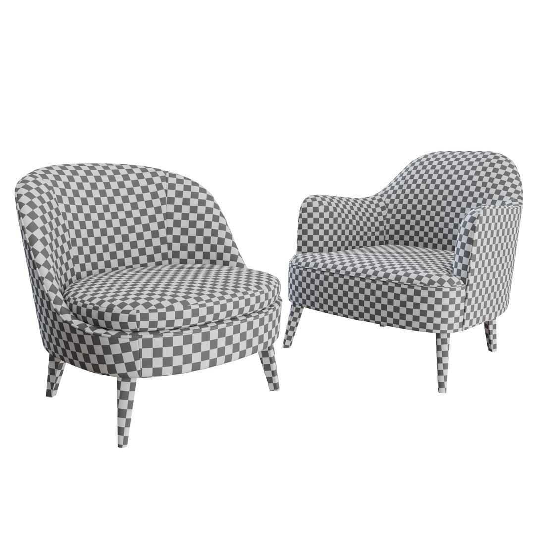 Armchairs dragonfly flexform lysandre 3D model - TurboSquid 1608367