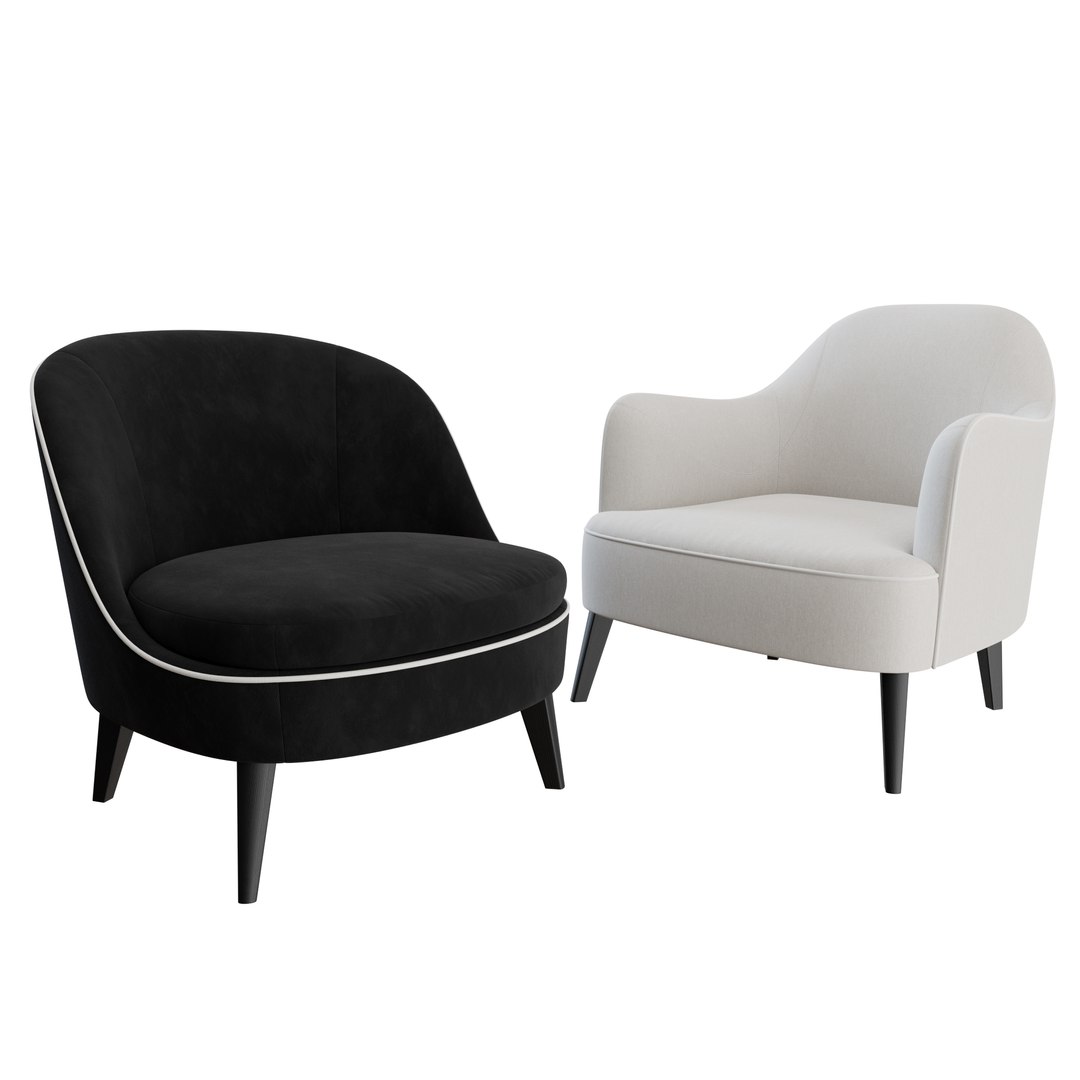 Armchairs dragonfly flexform lysandre 3D model - TurboSquid 1608367