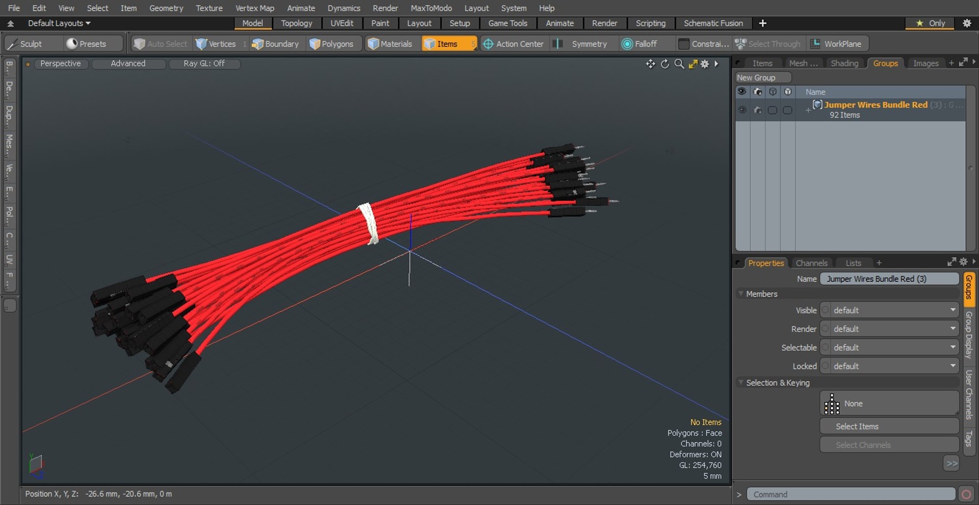 3D model Jumper Wires Bundle Red - TurboSquid 1908059