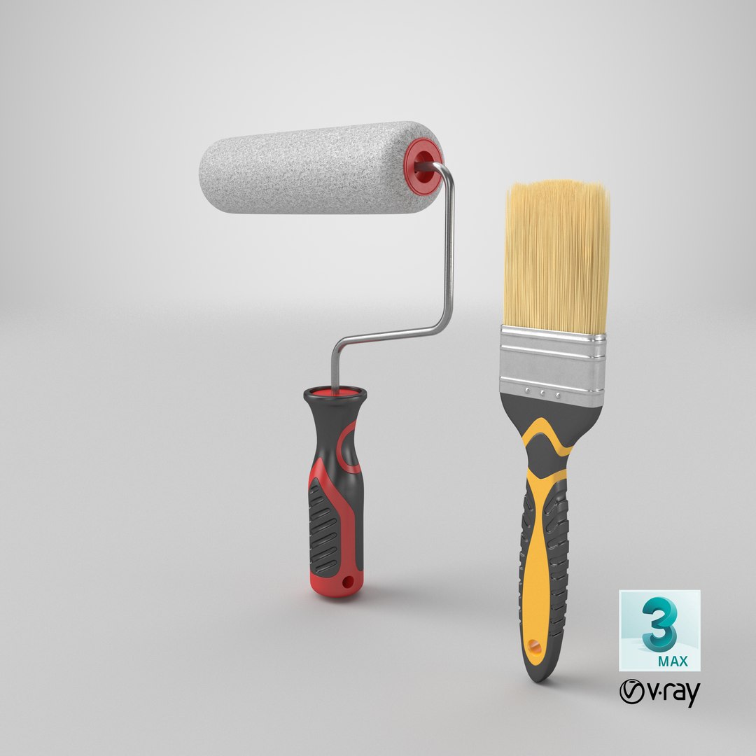 Detailed Paint Brush And Paint Roller 3D model - TurboSquid 2085033