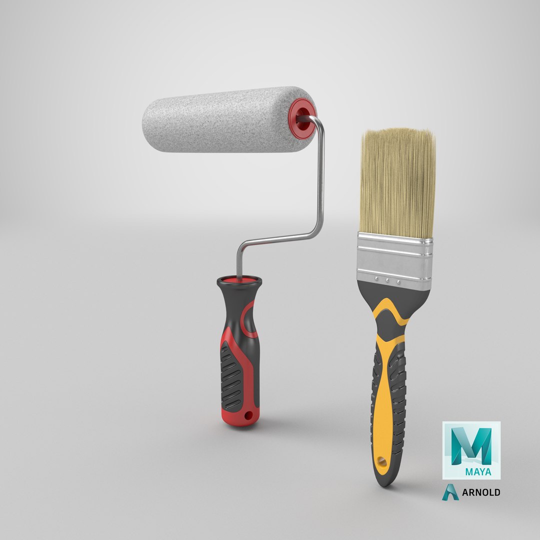 Detailed Paint Brush And Paint Roller 3D model - TurboSquid 2085033
