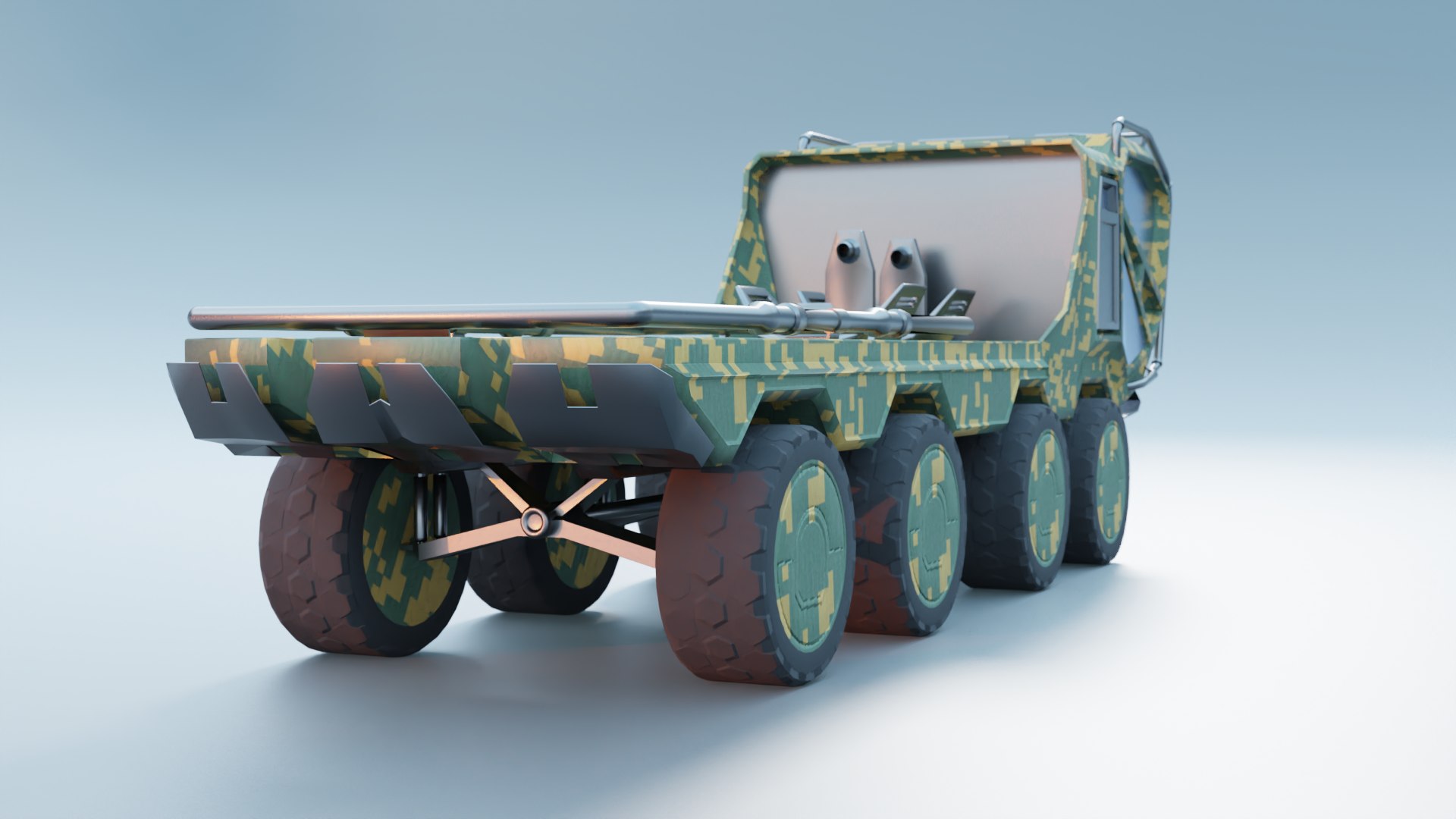 3D 8 wheel concept truck - TurboSquid 1495744