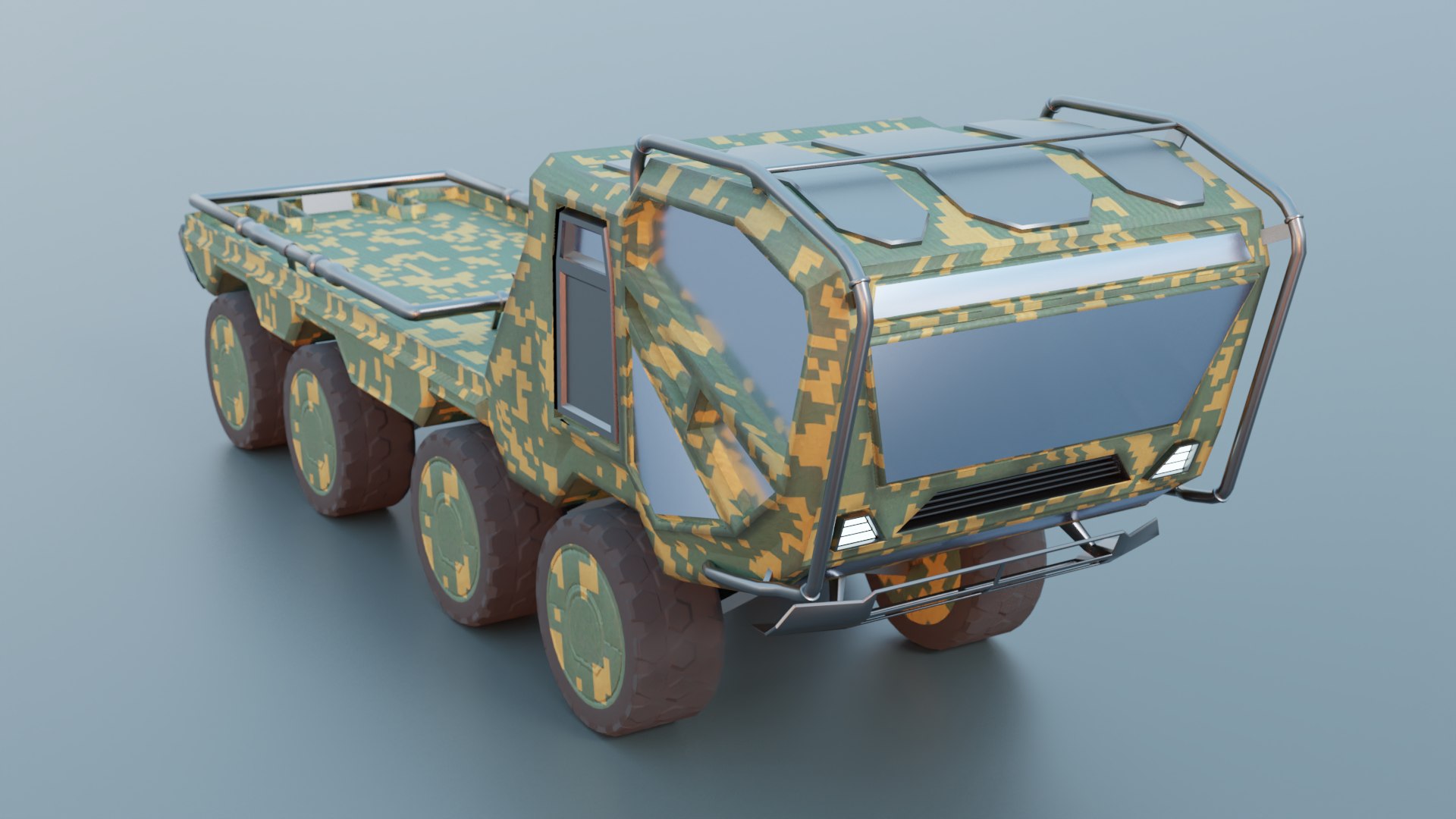 3D 8 wheel concept truck - TurboSquid 1495744