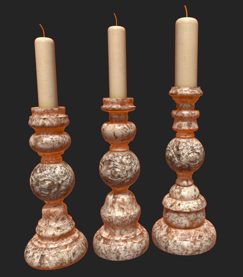 3D decorative candlesticks pattern candles - TurboSquid 1601114