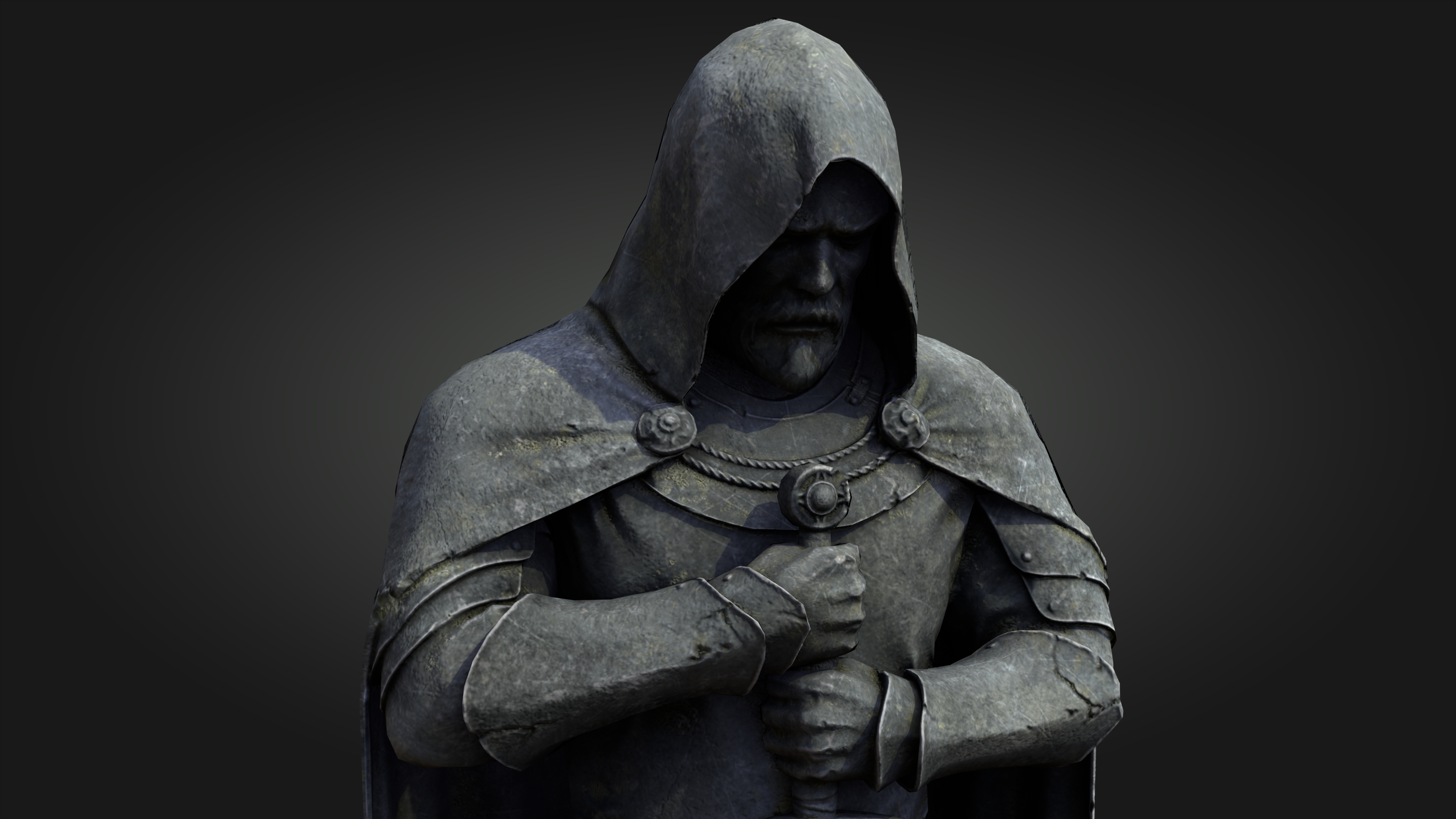 3D model ancient statue knight - TurboSquid 1699751