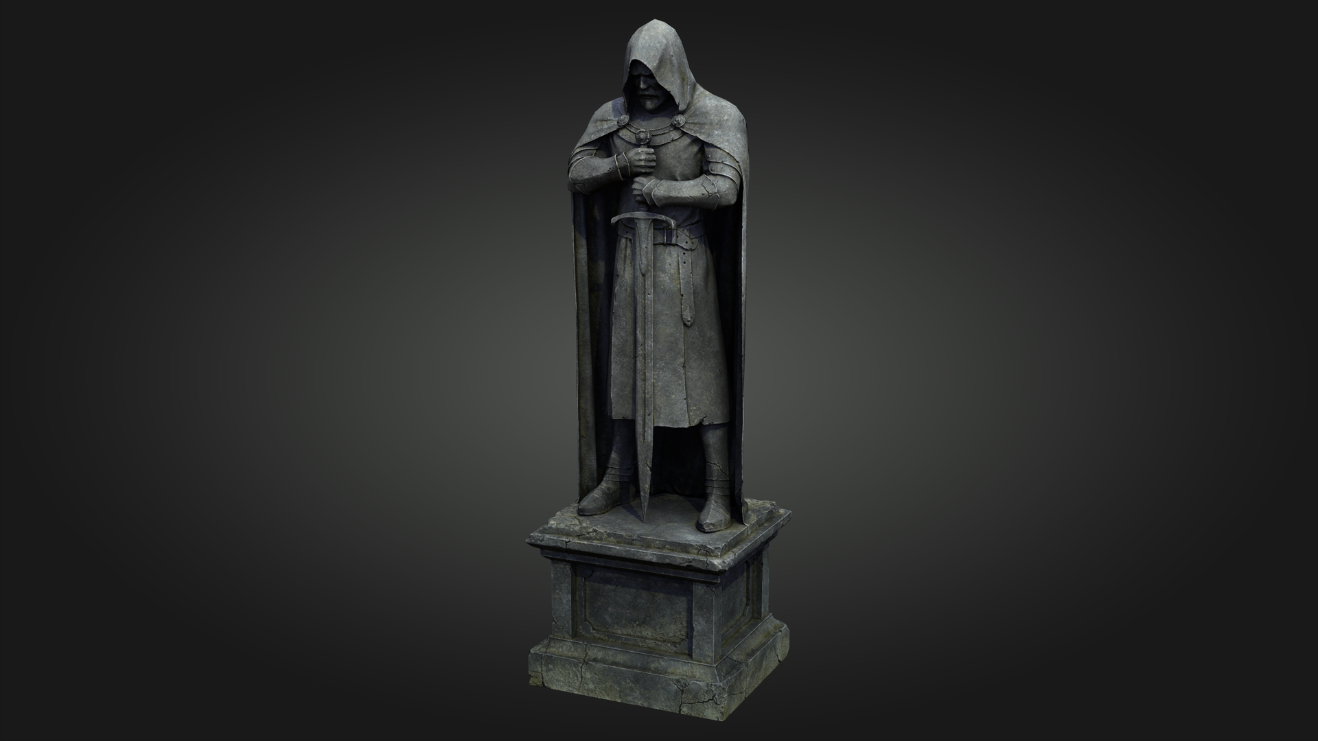 3D Model Ancient Statue Knight - TurboSquid 1699751