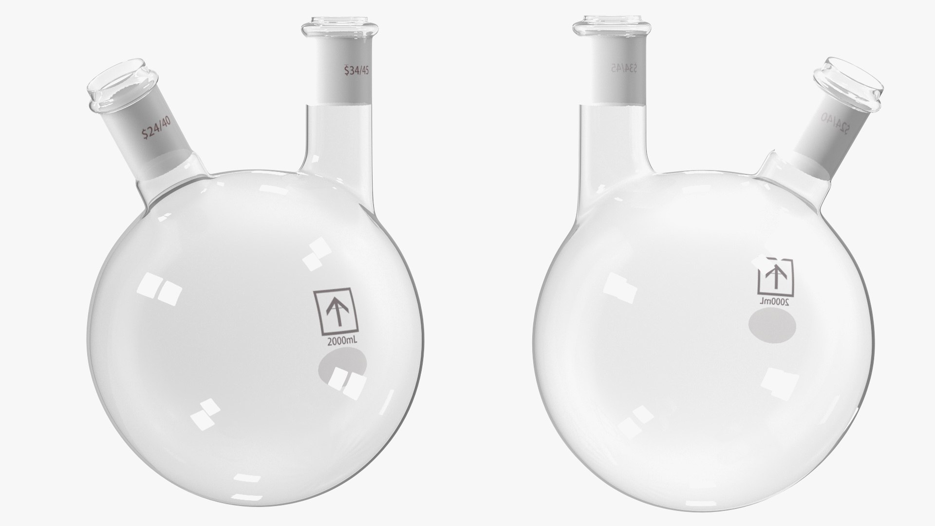 3D Model Round Bottom 2-neck Flask - TurboSquid 1902037