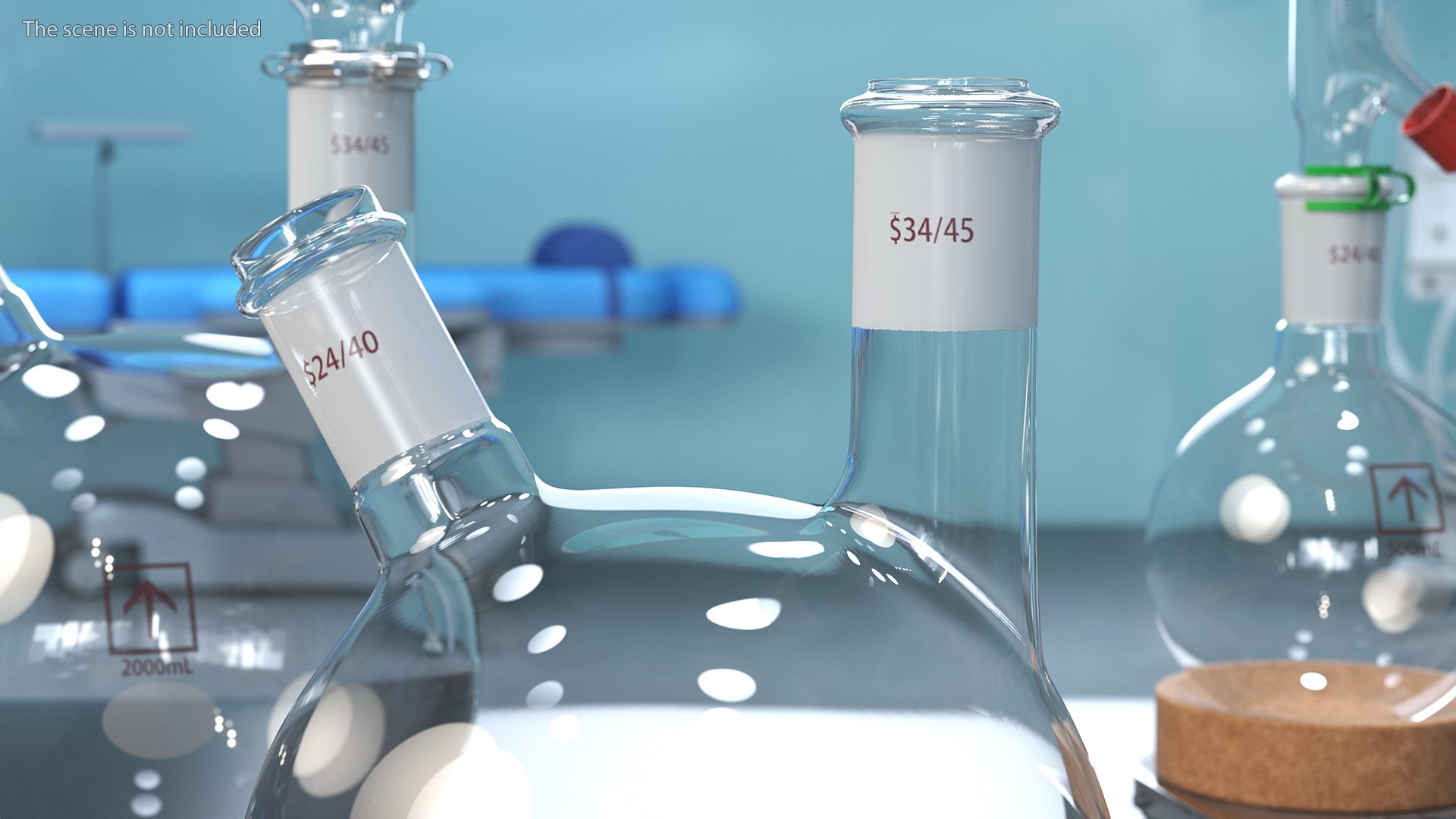 3D Model Round Bottom 2-neck Flask - TurboSquid 1902037