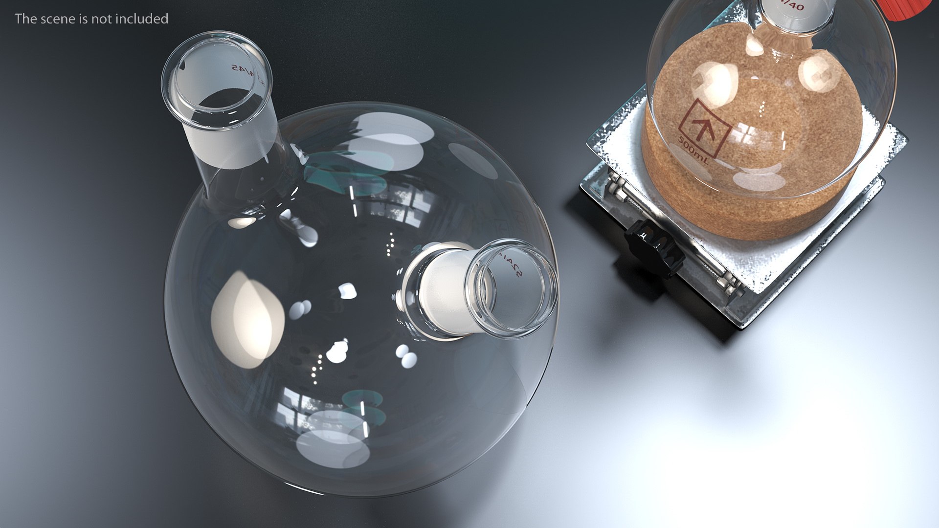 3D Model Round Bottom 2-neck Flask - TurboSquid 1902037