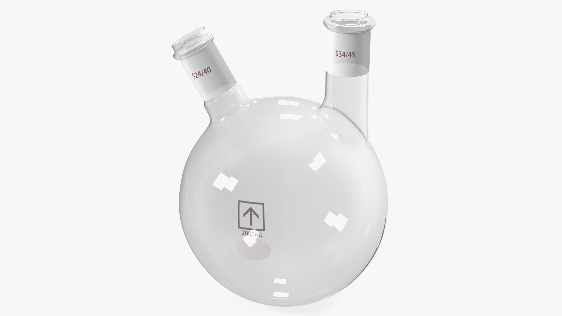 3D model Round Bottom 2-neck Flask - TurboSquid 1902037