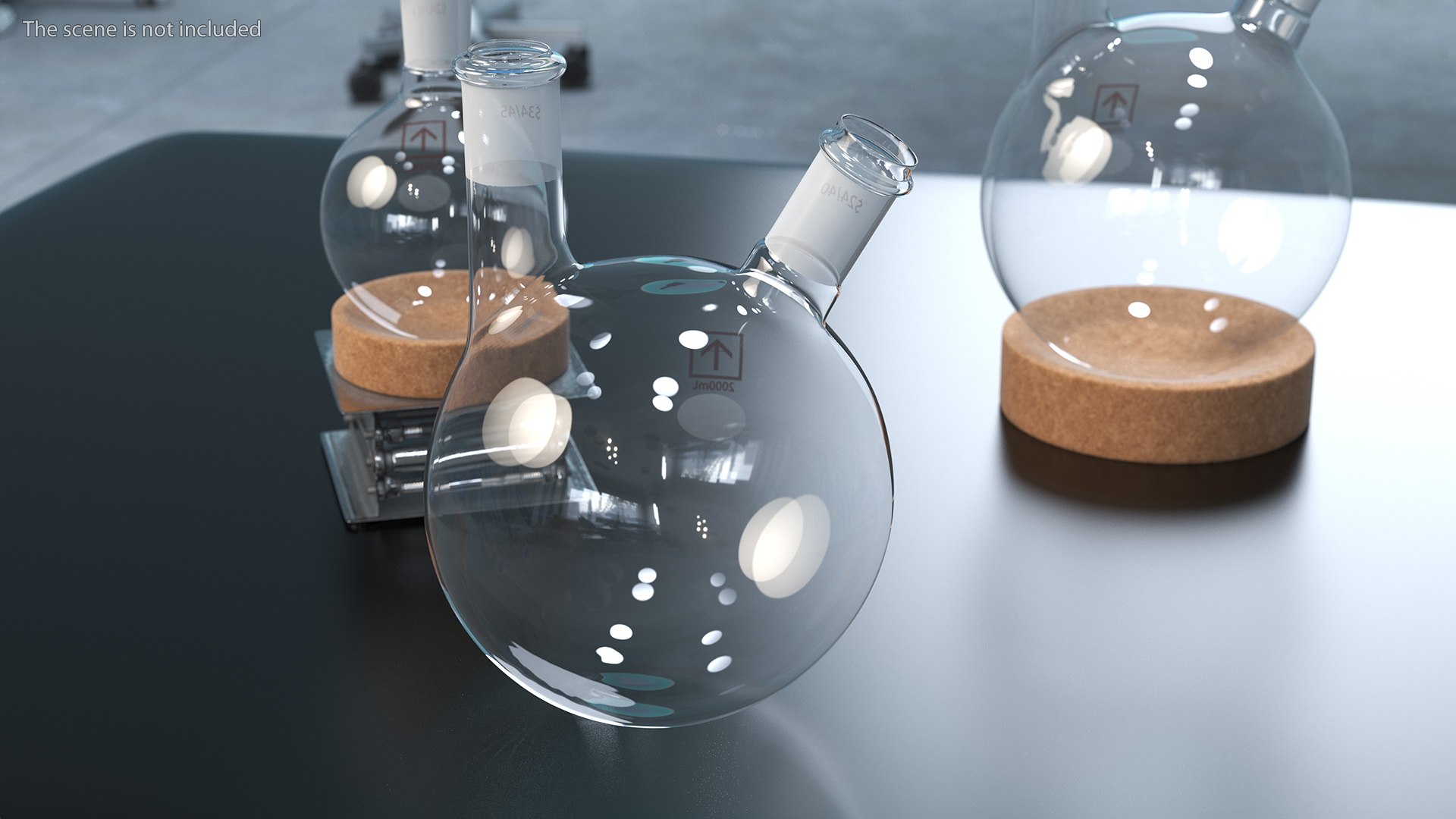 3D Model Round Bottom 2-neck Flask - TurboSquid 1902037