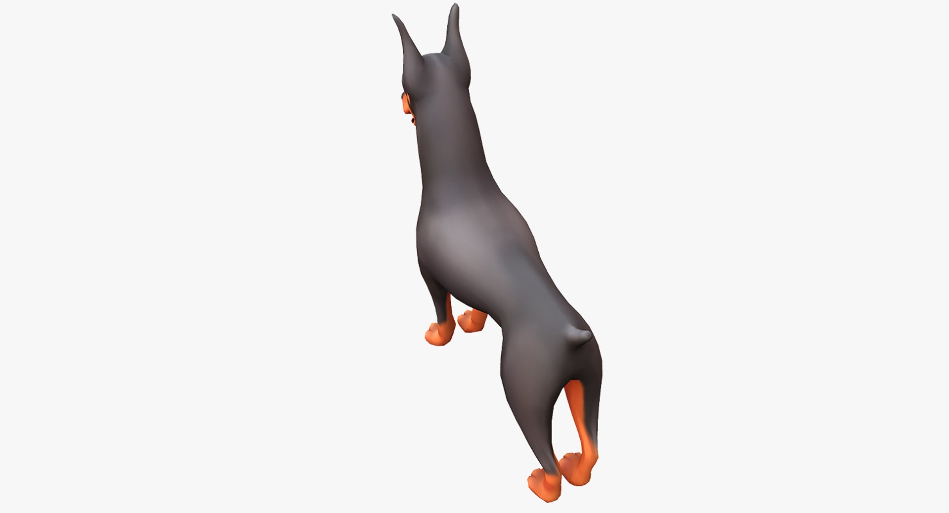 3d cartoon animals doberman model