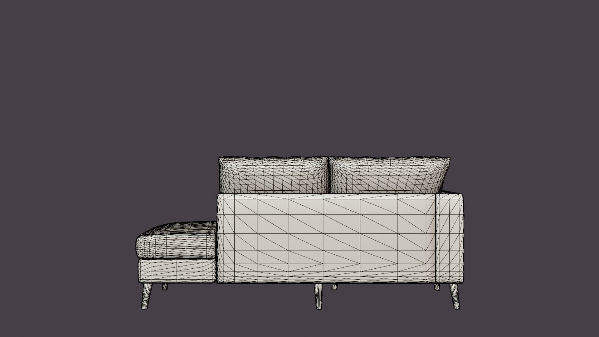 3D Trend Sofa 3 Seater With Chaise Lounge Right Velvet Mole Model ...