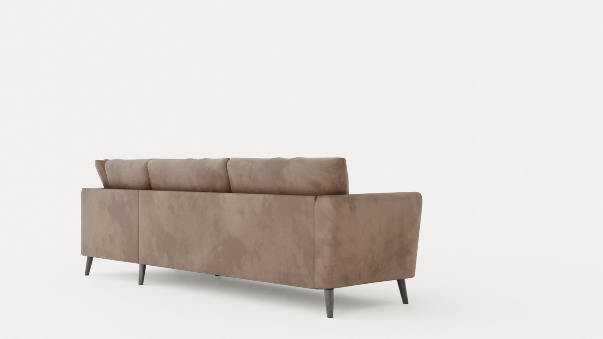 3D Trend Sofa 3 Seater With Chaise Lounge Right Velvet Mole Model ...