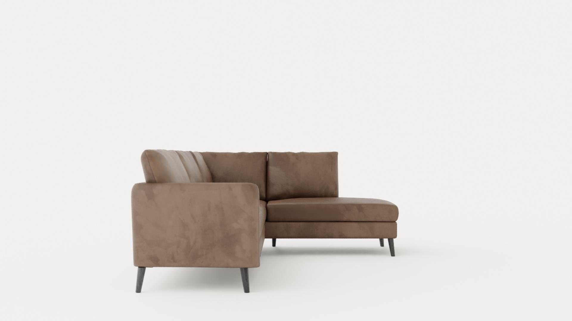 3D Trend Sofa 3 Seater With Chaise Lounge Right Velvet Mole Model ...