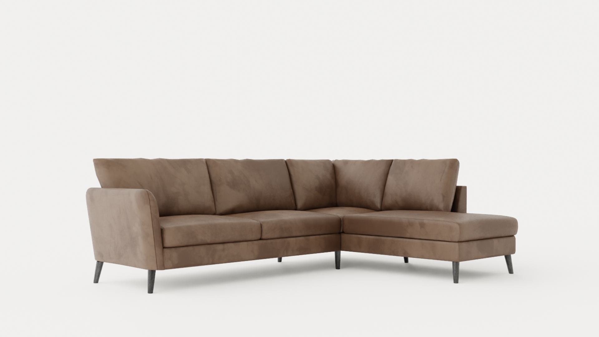 3D Trend Sofa 3 Seater With Chaise Lounge Right Velvet Mole Model ...