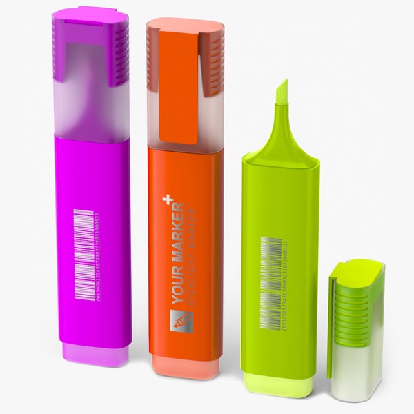 3D highlighter markers-fluorescent - TurboSquid 1345141