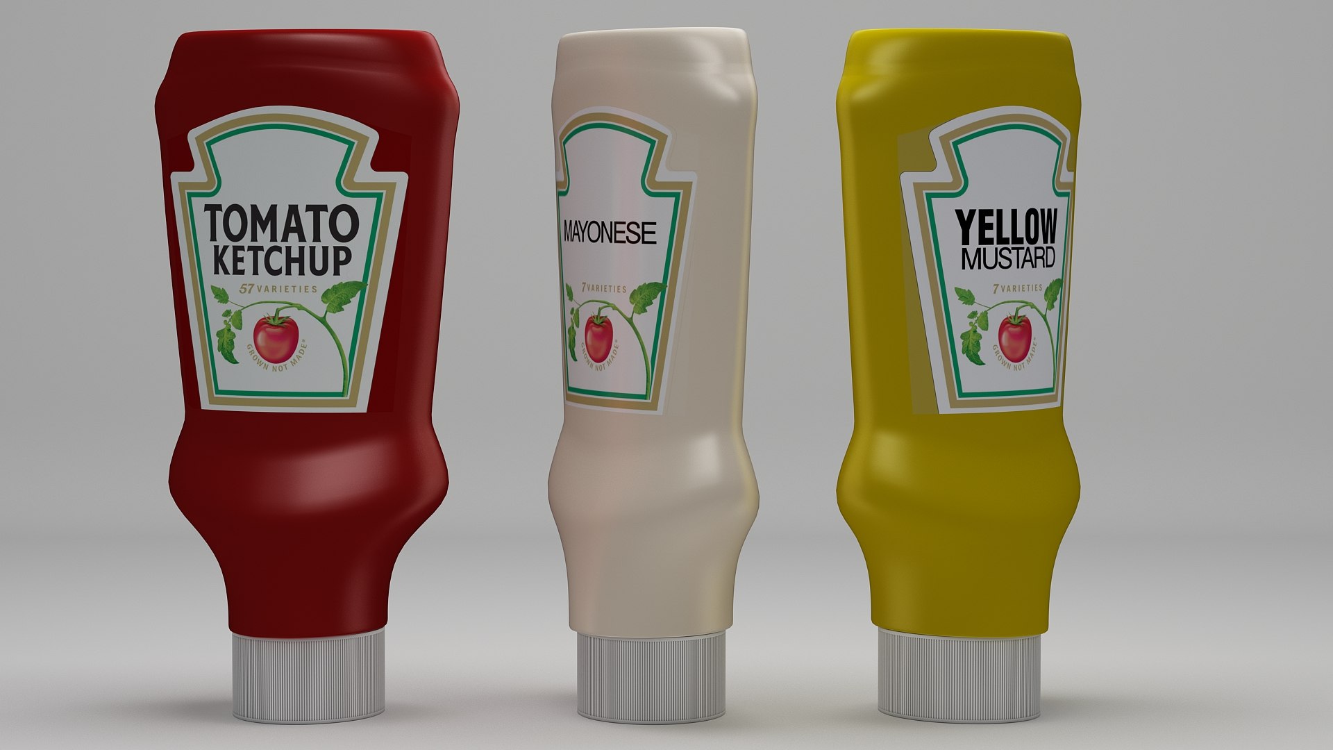 Ketchup-mayo-mustard Bottle 3D - TurboSquid 1653287