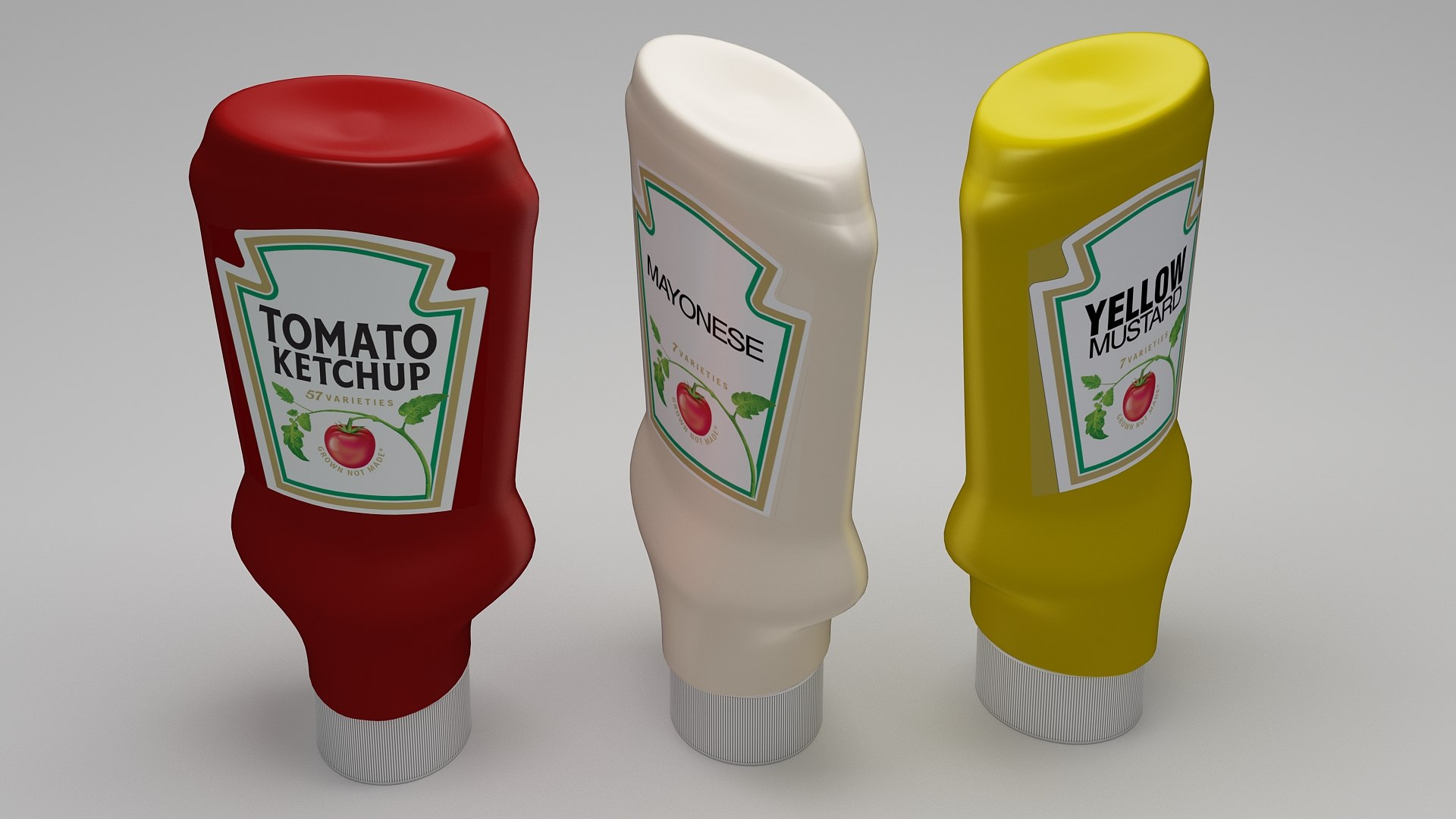 Ketchup-mayo-mustard Bottle 3D - TurboSquid 1653287