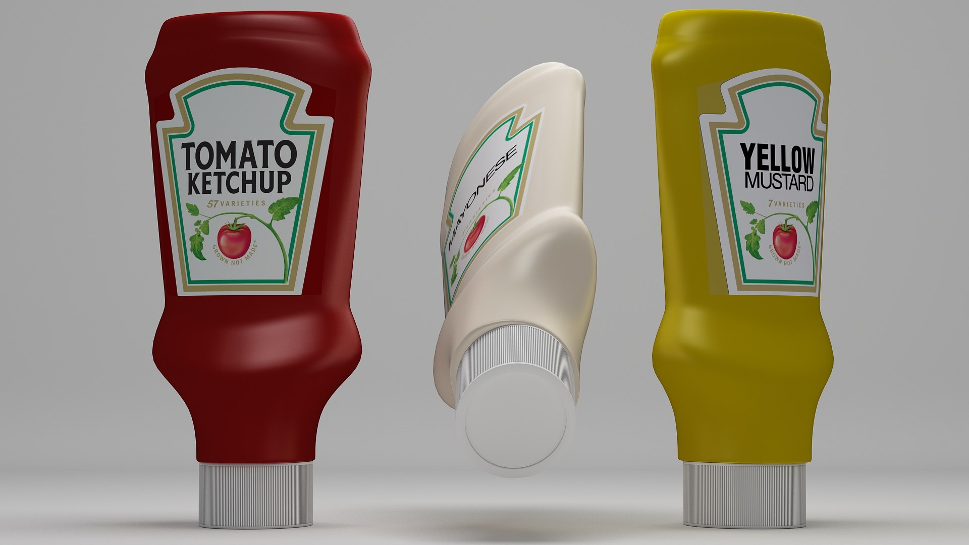 Ketchup-mayo-mustard Bottle 3D - TurboSquid 1653287