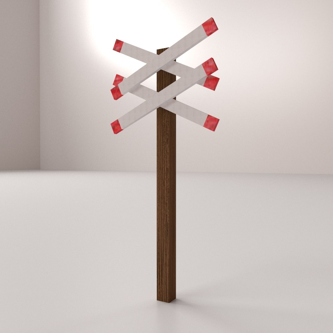 3d Railroad Crossing Model