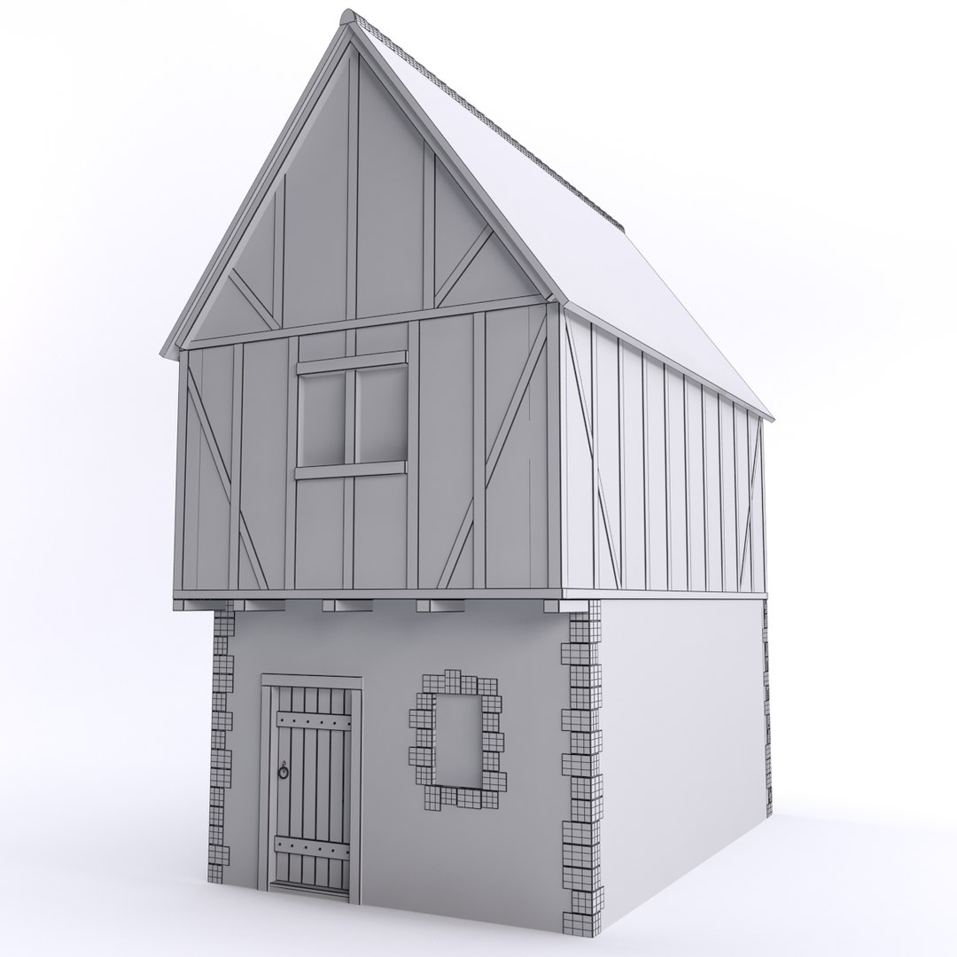 3d medieval town house model