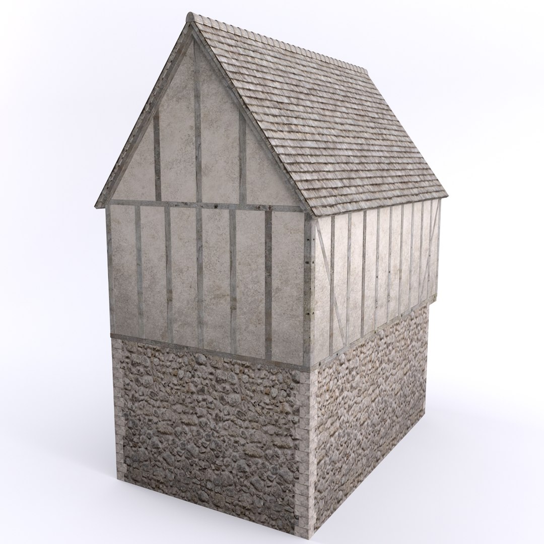 3d medieval town house model
