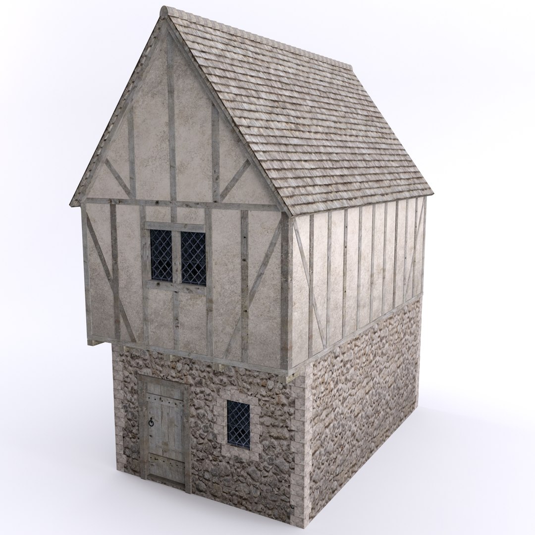 3d medieval town house model