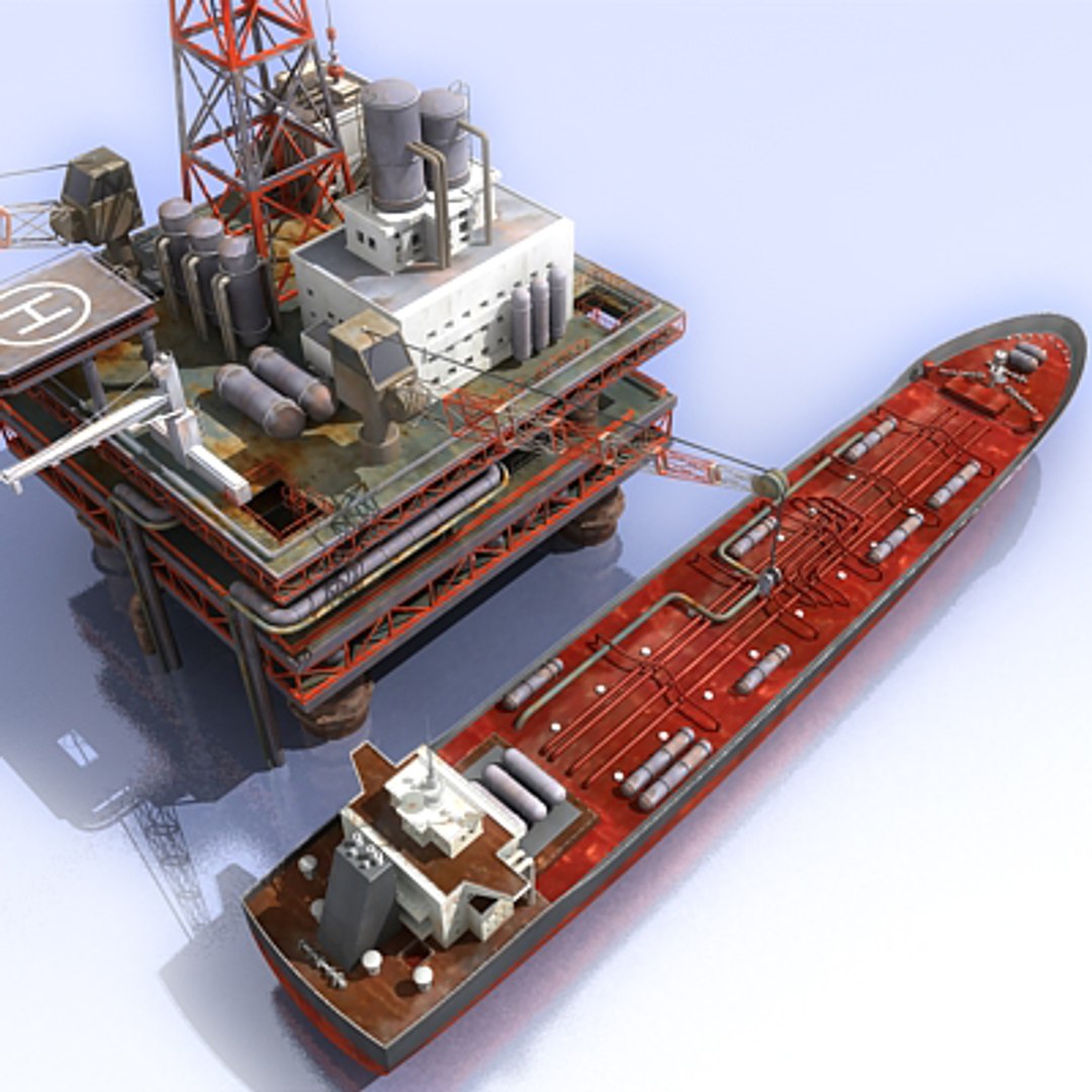 Oil Rig Tanker 3d Model